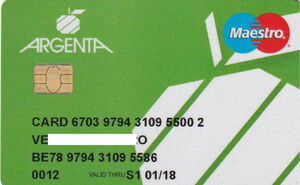 Bank Card: Argenta (Argenta Spaarbank N.V., BelgiumCol:BE-MS-0051