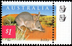 Stamp: Greater Bilby (Macrotis lagotis) - (2nd Reprint - 2 Koalas ...