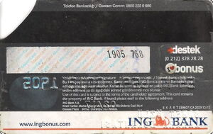Bank Card: ING BANK - Business (ING Bank, Türkiye (Turkey)Col:TR-MC-0588