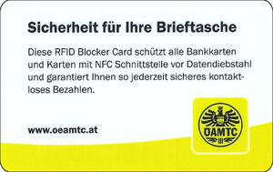 Functional Card: Rfid/nfc (Car Assistance and Auto Clubs, Austria(ÖAMTC ...