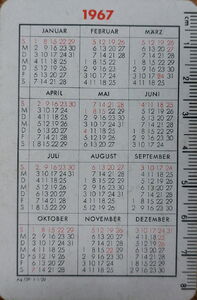 Pocket Calendar: Galluva (Germany, Democratic Republic (DDR ...