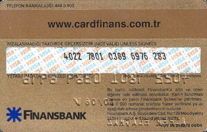Bank Card: Card Finans, GOLD (Finansbank, Türkiye (Turkey)Col:TR-VI-0569