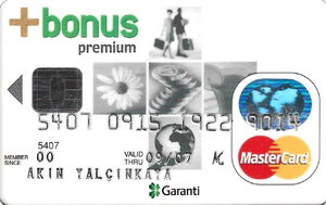 Bank Card: Bonus Premium (Garanti Bankası, Türkiye (Turkey)Col:TR-MC-0602