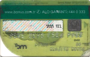Bank Card: Garanti Bonus (Garanti Bankası, Türkiye (Turkey)Col:TR-MC-0603