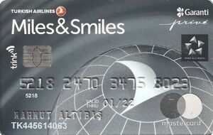 Bank Card: Miles & Smiles, Trink (Garanti Bankası, Türkiye (Turkey)Col ...