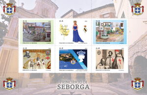 Stamp: Views from the Principality of Seborga S/S (Italy: Cinderella ...