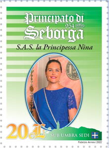 Stamp: Nina Menegatto (1978-), Princess of Seborga (Italy: Cinderella ...