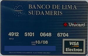 Bank Card: Banco de Lima Sudameris - Unicard (Banco de Lima Sudameris ...