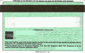 Bank Card: American Express classic GB 371055-7-84 (American Express ...