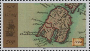 Stamp: Map of Isle of Islay, 1794 (Scotland, Isle of Islay: Cinderella ...