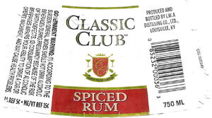 Drink Label: Classic Club Spiced (I.W.A Distilling Co., LTD, United ...
