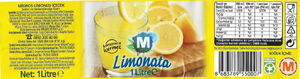 Drink Label: Migros Limonata, Koruyucu İçermez (Migros Ticaret A.Ş ...
