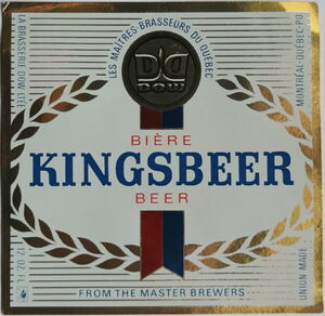 Etiqueta de bebida: Kingsbeer Beer (Dow Breweries /Closed/, CanadáCol ...
