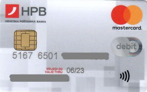 Bank Card: HPB-Mastercard (Hrvatska Postanska Banka, CroatiaCol:HR-MC ...