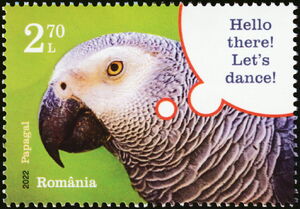 Stamp: Parrot (Romania(Smart Animals) Mi:RO 8049A,Sn:RO 6763,Yt:RO 6888 ...