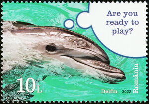 Stamp: Dolphin (Romania(Smart Animals) Mi:RO 8051A,Sn:RO 6765,Yt:RO ...