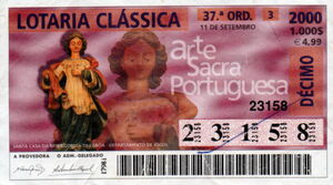 Lottery Ticket: Lotaria Clássica Arte Sacra Portuguesa (Draw 3 ...