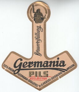 Drink Label: Germania Pils (Germania Brauerei Wissen, Germany, Federal ...