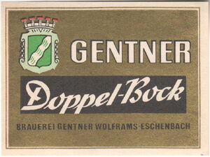 Drink Label: Gentner Doppelbock (Gentner Bräu, Germany, Federal ...