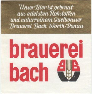 Drink Label: Bach Brauerei (Brauerei Bach Wörth, Germany, Federal ...