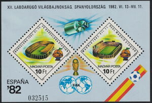 Stamp: Football World Cup, Spain, 1982 Souvenir Sheet (Hungary(FIFA ...