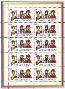 Stamp: Bicentenary of German Card Game Skatspiel (Germany, Federal ...
