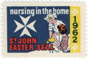 Stamp: Nursing in the Home - St. John Easter Seal 1962 (New Zealand: Cinderella Stamps(St John ...