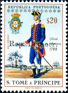 Stamp: Infantry Officer, 1788 - Imprint (São Tomé and Príncipe ...