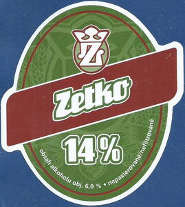 Drink Label: Zetko 14 (Městský pivovar Znojmo, Czech RepublicCol:CZ ...