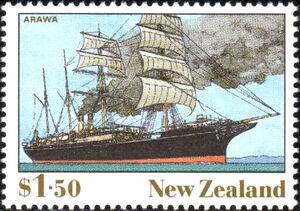 Stamp: Arawa (steamer), 1884 (New Zealand(New Zealand Heritage (4th ...