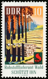 Stamp: Logging and Resin Extraction (Germany, Democratic Republic (DDR ...