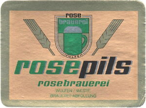 Drink Label: Rose Pils (Rosebrauerei Wulfen, Germany, Federal ...