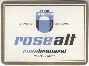 Drink Label: Rose Alt (Rosebrauerei Wulfen, Germany, Federal ...