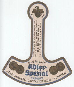 Drink Label: Adler Spezial Export (Adlerbrauerei Wuppertal, Germany ...