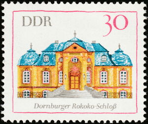 Stamp: Dornburger Rococo Castle (Germany, Democratic Republic (DDR ...