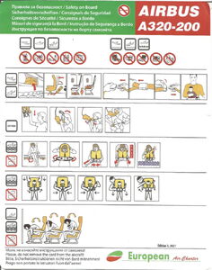 Safety Card: Airbus A320-200 (European Air Charter, BulgariaCol:BUC-EA ...