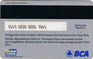Bank Card: Midi Card (Bank Central Asia, IndonesiaCol:ID-GM-0145