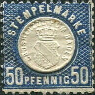 Stamp: Embossed coat of arms (Baden: Revenue Stamps(Revenue - embossed ...