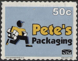 Stamp: Pete's Packaging (New Zealand: Private Post Offices(New Zealand ...