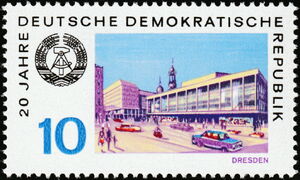 Stamp: Palace of Culture, Dresden (Germany, Democratic Republic (DDR ...