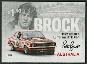 Stamp: Brock and 1972 LJ Torana (Australia(Peter Brock, Motor Racing ...