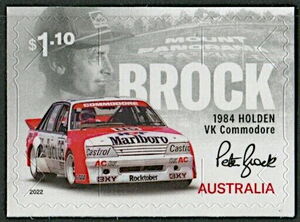 Stamp: Brock and 1984 Holden VK Commodore (Australia(Peter Brock, Motor ...