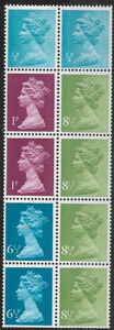 Stamp: 50p Multi-Value Booklet Pane from FB1A (United Kingdom of Great Britain & Northern ...