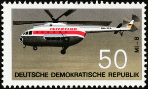 Stamp: Mil Mi-8 (Germany, Democratic Republic (DDR)(Aircraft) Mi:DD ...