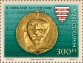 Stamp: Coats of Arms of Andrew II (1205-1235) (Hungary(Coats of Arms of ...