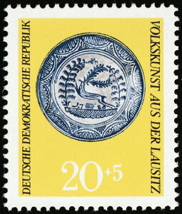 Stamp: Plate (Germany, Democratic Republic (DDR)(Folk Art from Lusatia ...