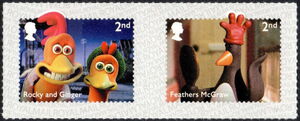 Stamp: Rocky and Ginger/Feathers McGraw (United Kingdom of Great ...