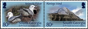 Stamp: Antarctic Fulmar (Fulmarus glacialoides) & Montagu Island (South ...