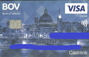 Bank Card: Bov (Bank of Valletta p.l.c., MaltaCol:MT-VI-0015.01