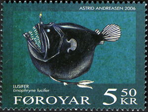 Stamp: Forkbarbel Netdevil (Linophryne lucifer) (Faroe Islands ...